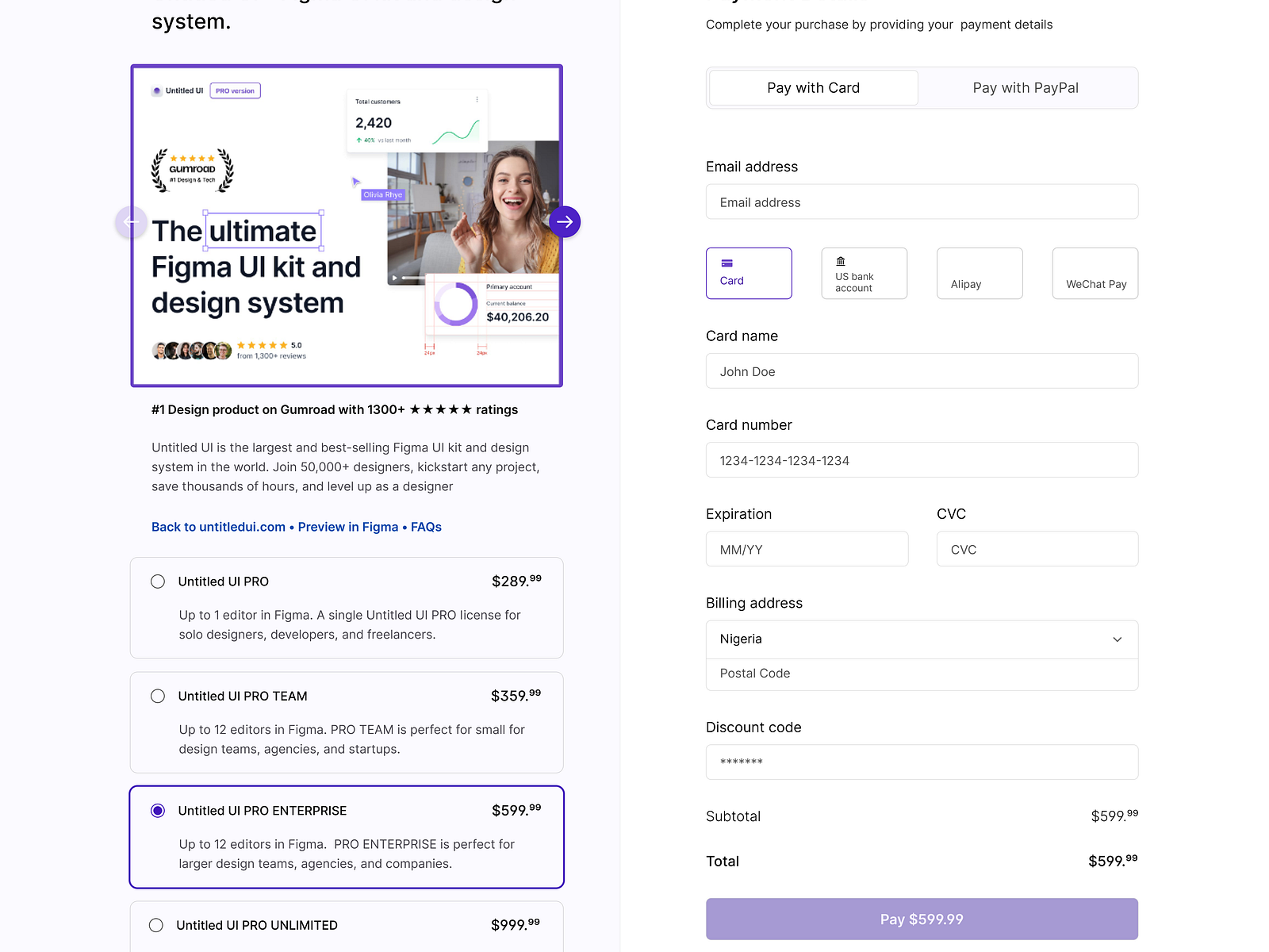 Untitled UI Payment Page by Francis Solomon on Dribbble
