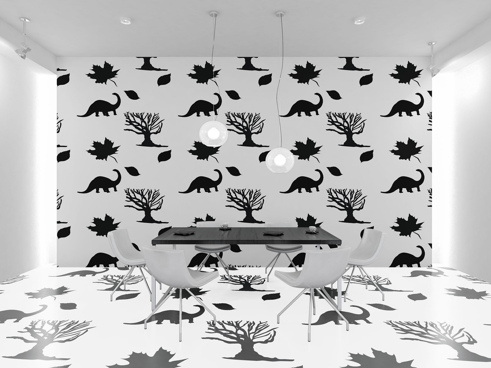 Black color elements vector repeat pattern by snadiacreations on Dribbble