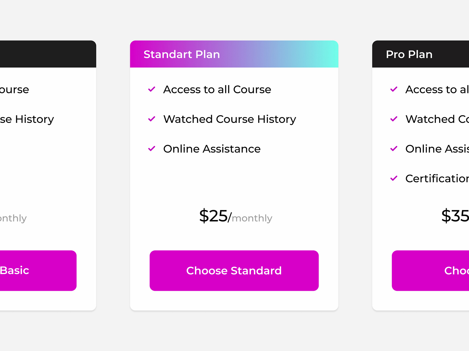 Subscription Plans UI Design by Davit Karpikyan on Dribbble