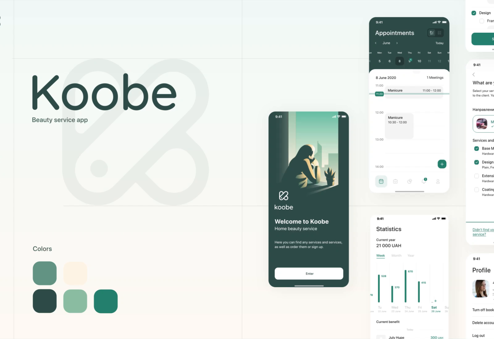 Koobe — beauty service app by Vladyslav Nepochatov on Dribbble