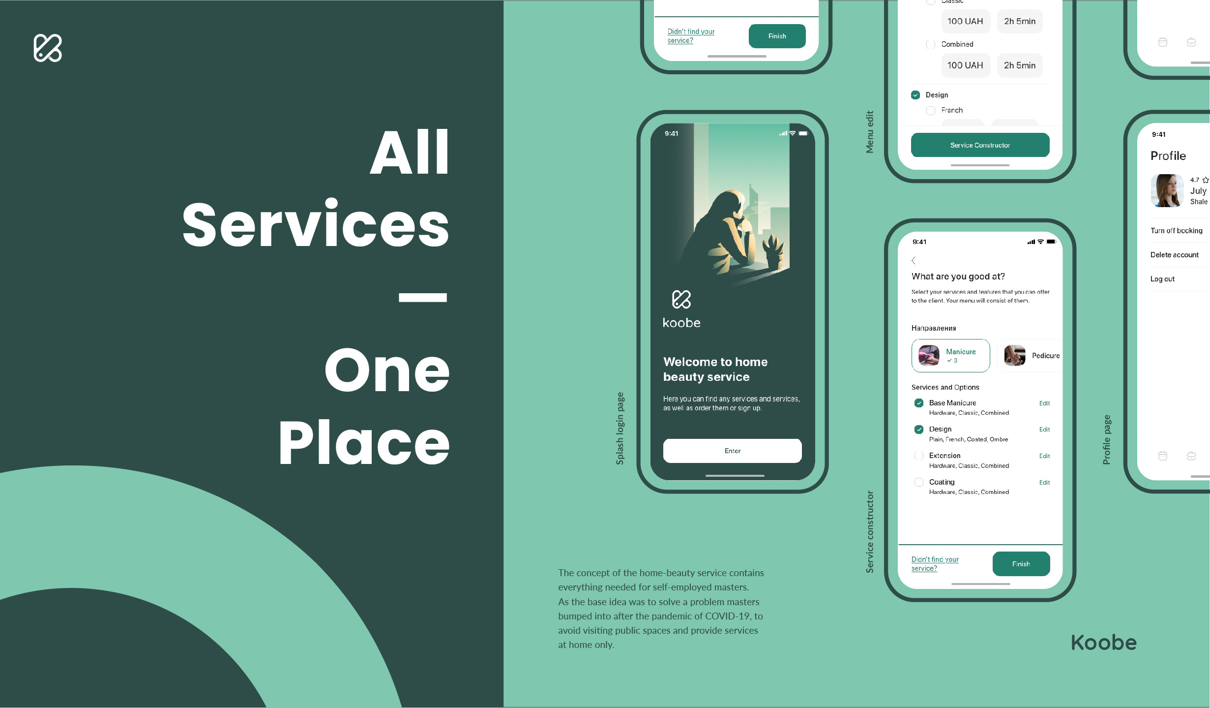 Koobe — beauty service app by Vladyslav Nepochatov on Dribbble