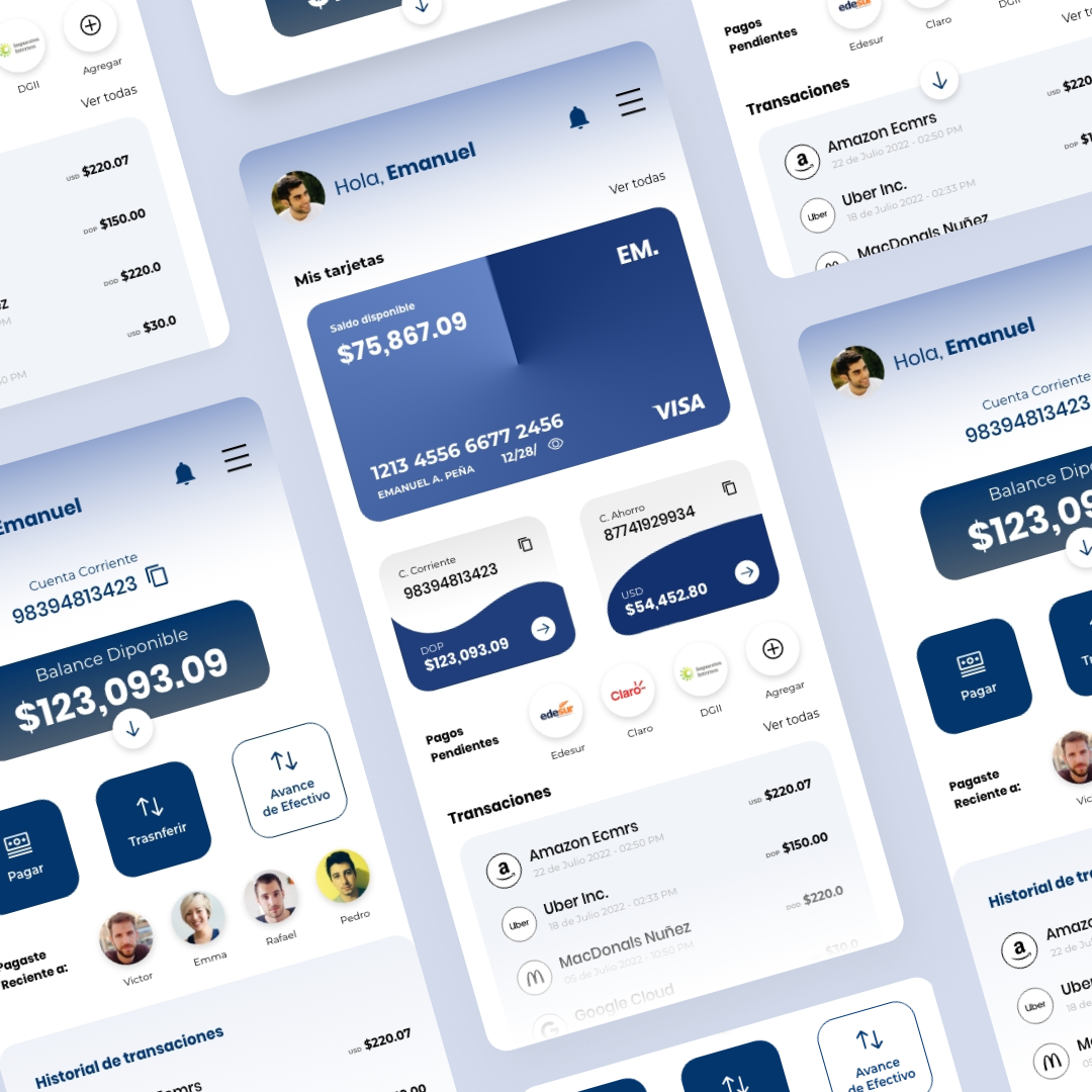 Banking app concept by Emanuel Peña on Dribbble