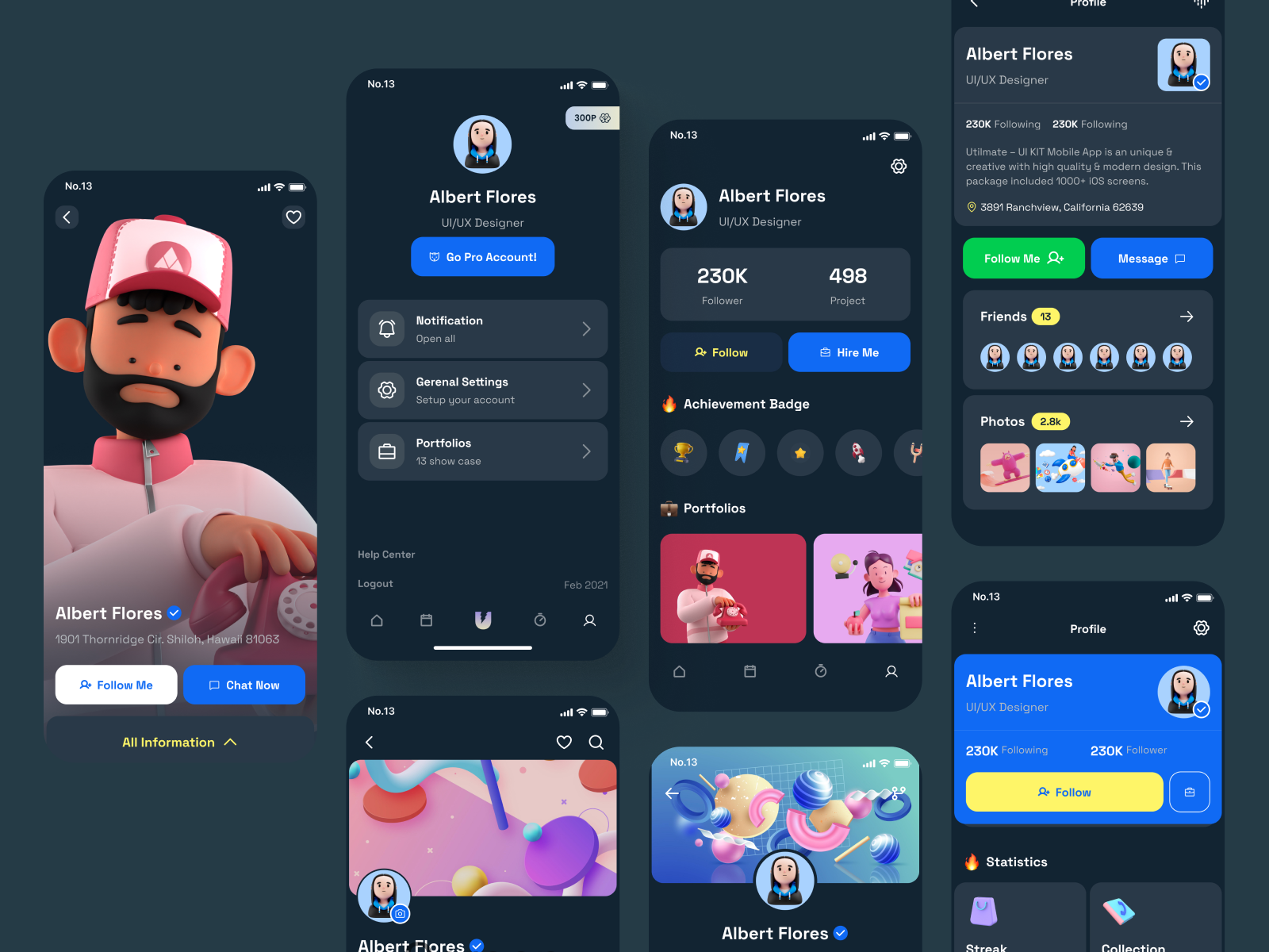 Ultimate UI Kit - Profile by Tiep Nguyen on Dribbble