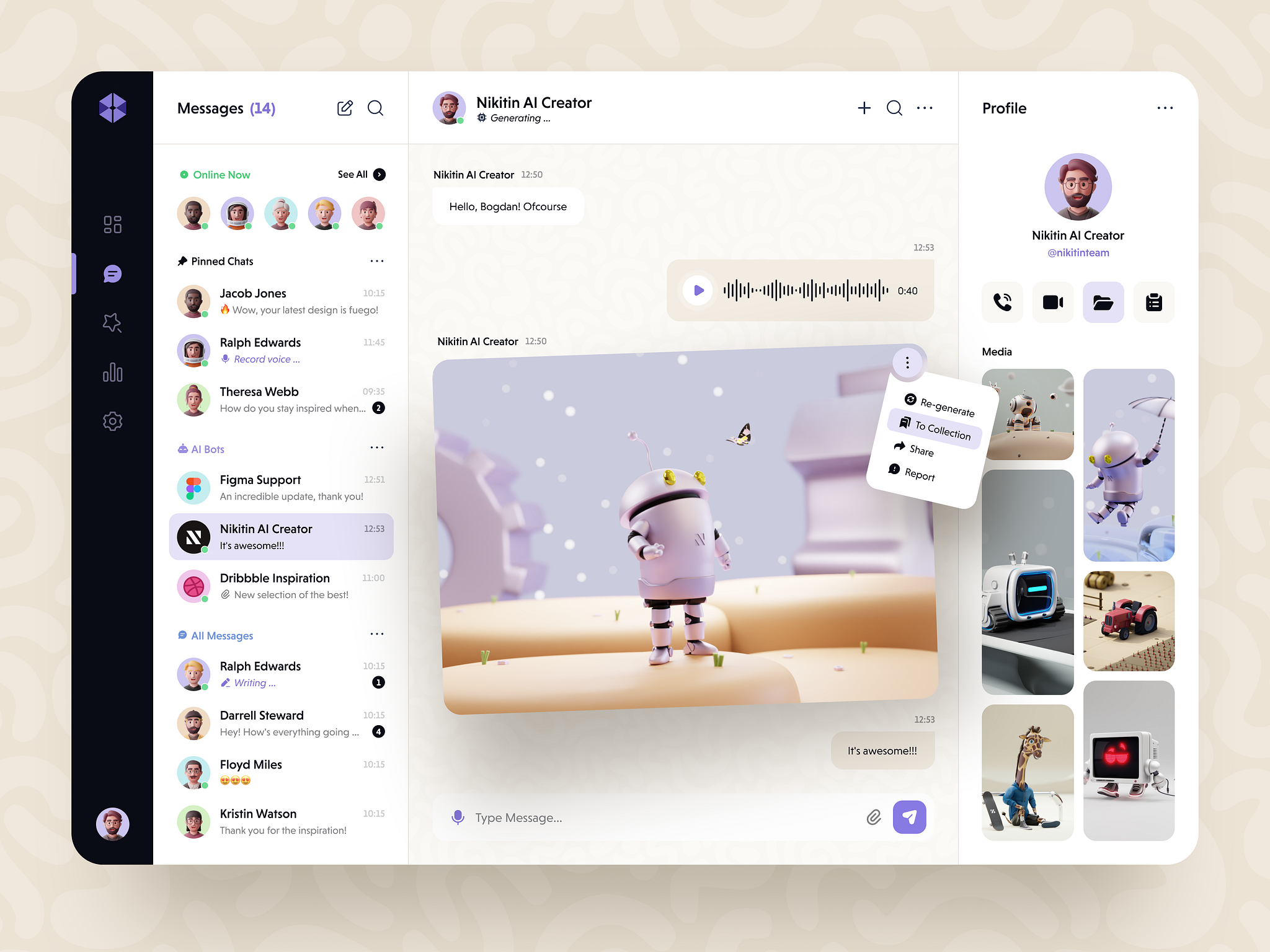 Artificial Intelligence Web Chat by Bogdan Nikitin on Dribbble