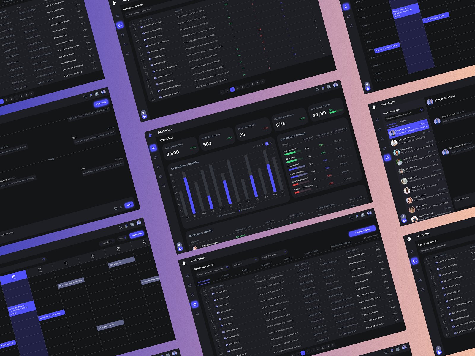 Automated HR system - Dark Mode Screens by Vrcić Tarik on Dribbble