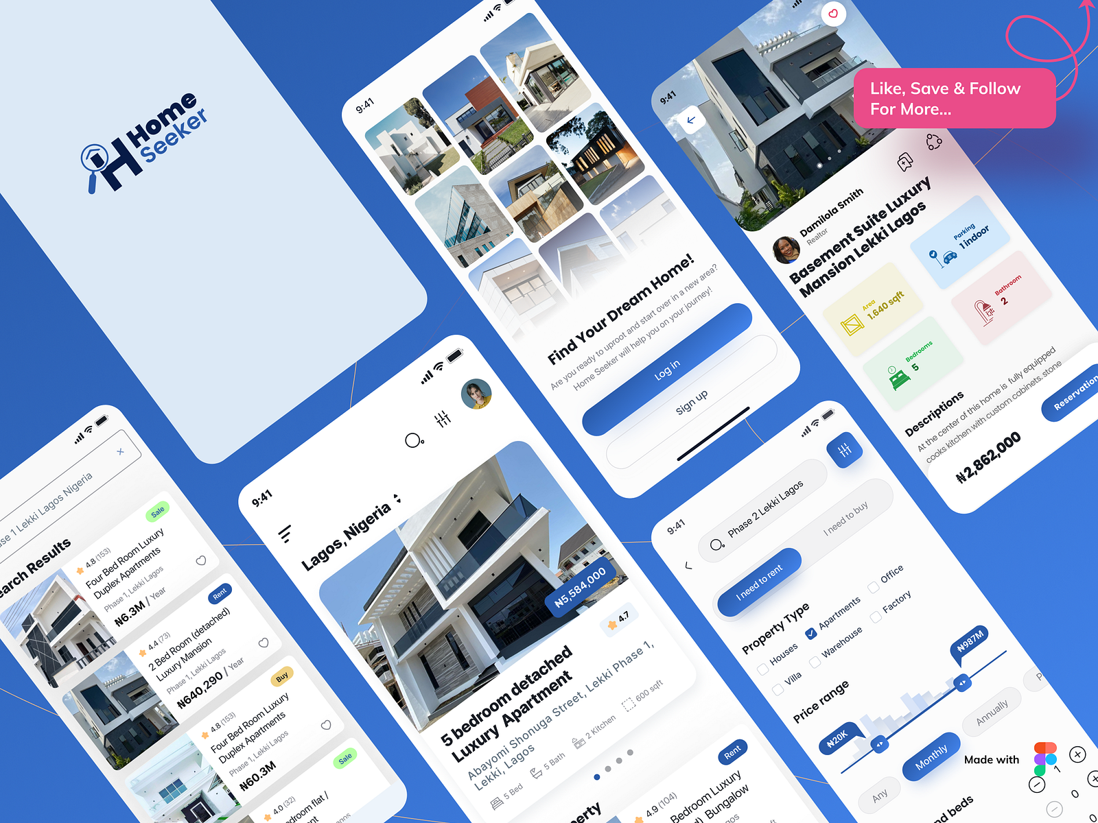 Home Seeker Real Estate Mobile App by Adeyemo Rasheed on Dribbble