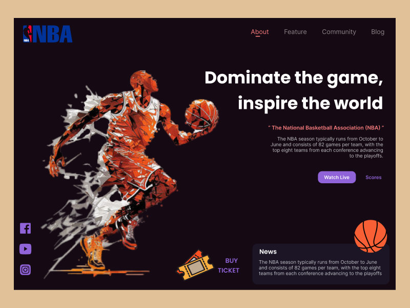 NBA Website Design by Souptik Sarkar on Dribbble