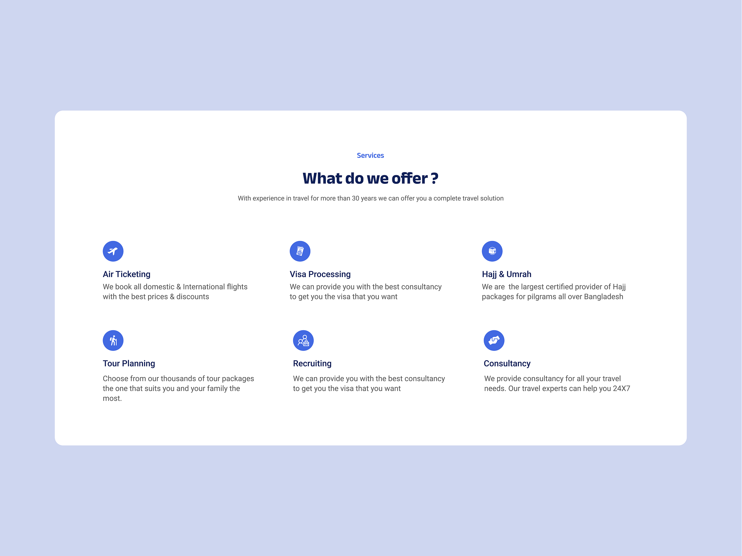 What We Offer Section Design By Shahriar Rumel On Dribbble