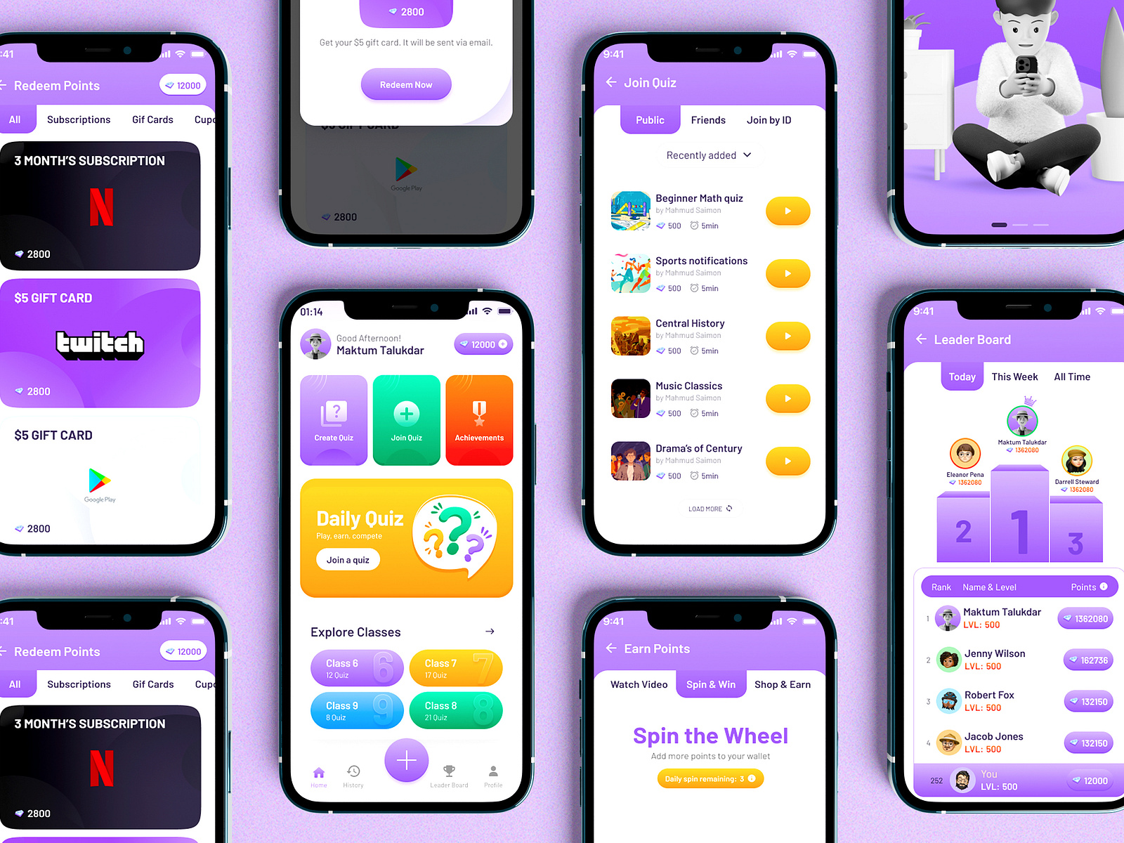 QuizKwik-Trivia & Quiz App by Sultan M. for Netro Systems on Dribbble