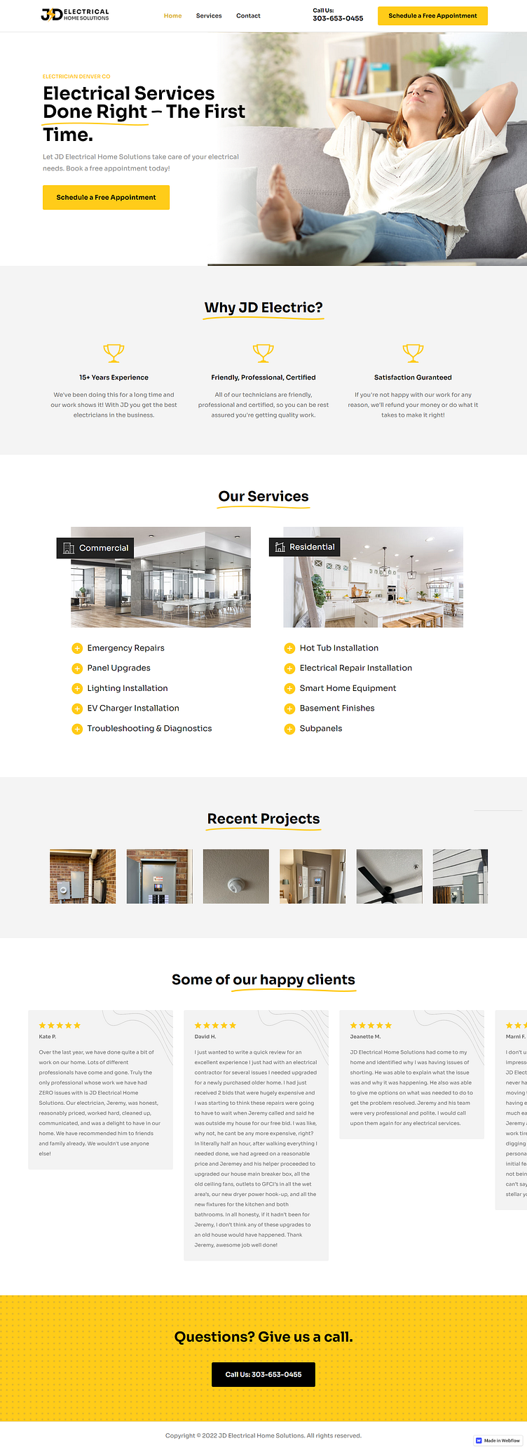 JD Electrical Website Design by Caden Grant on Dribbble