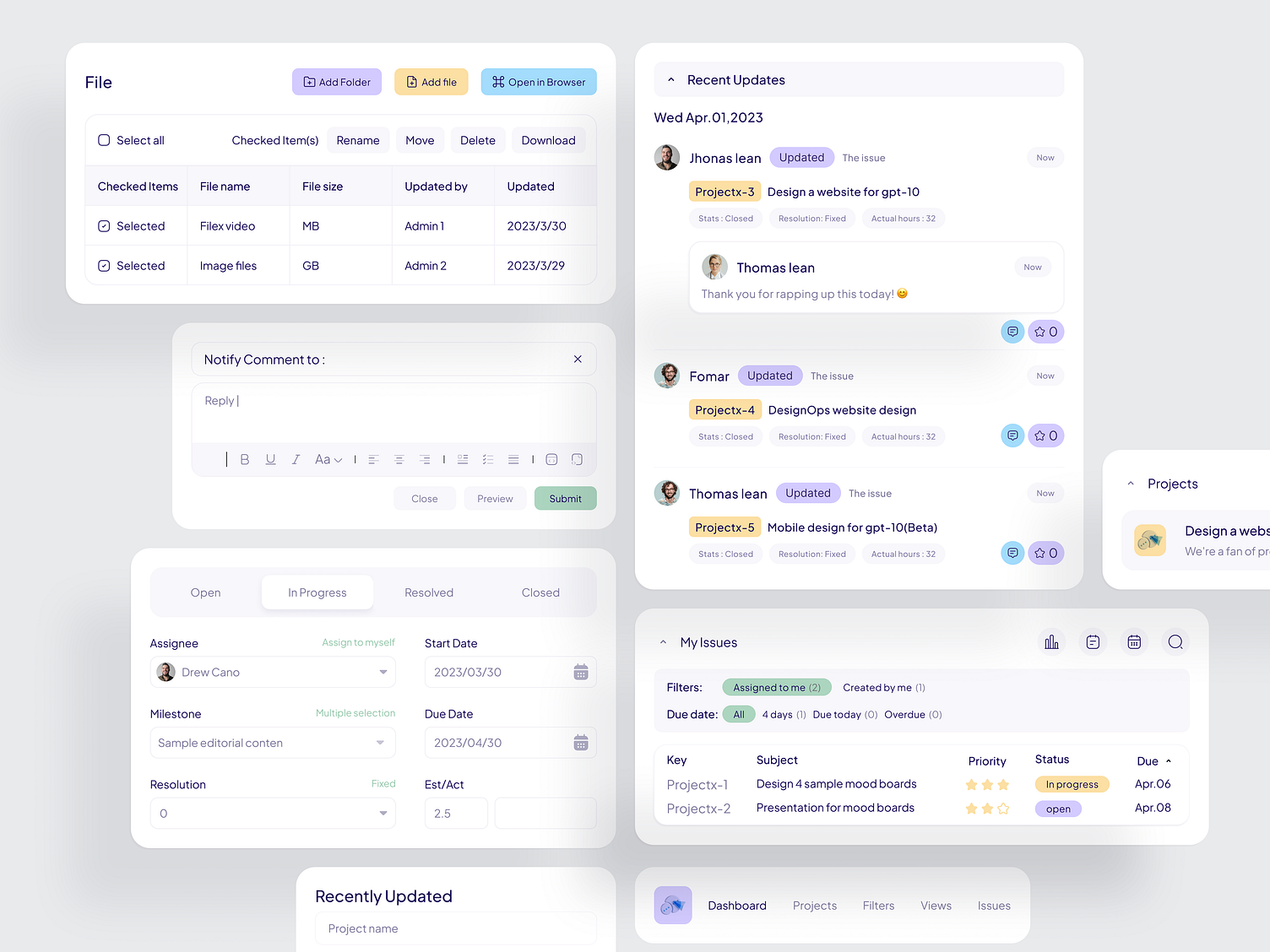 Project management tool concept by Mufidul for Omotive on Dribbble