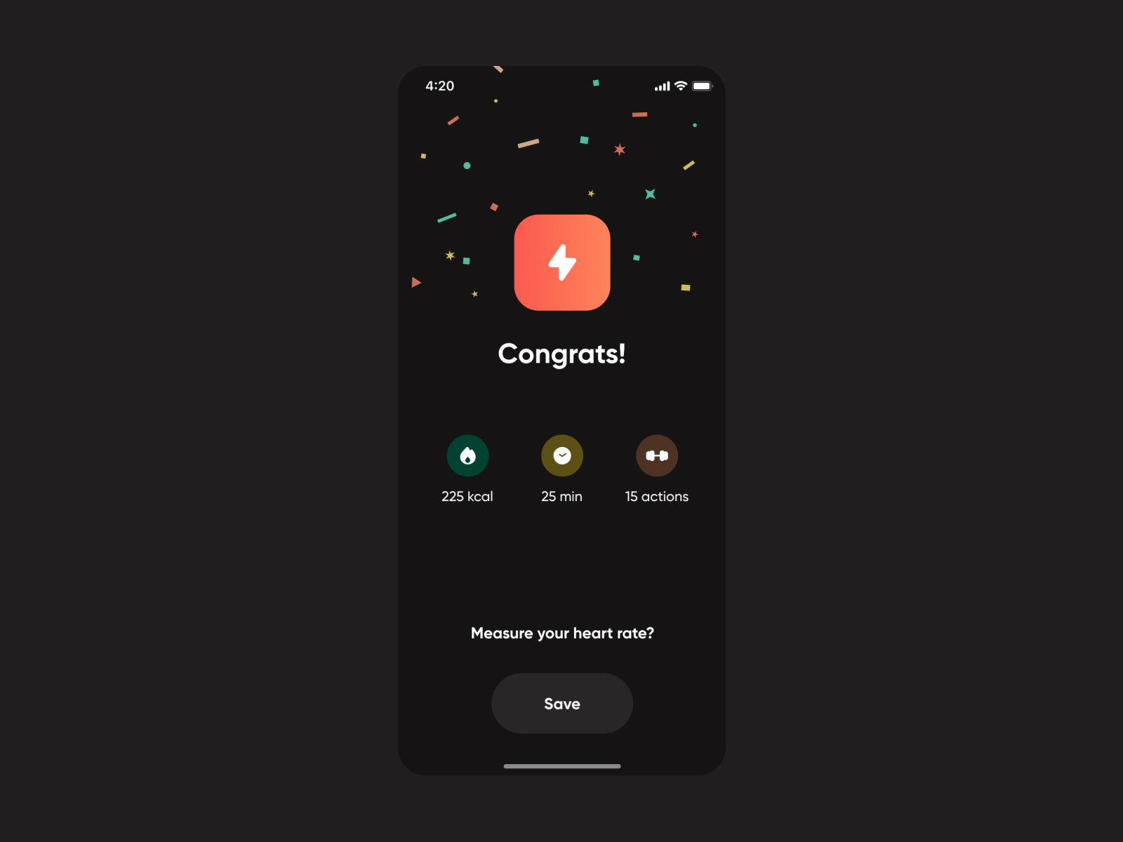 Fitness app interaction by Taras Migulko for Emote on Dribbble