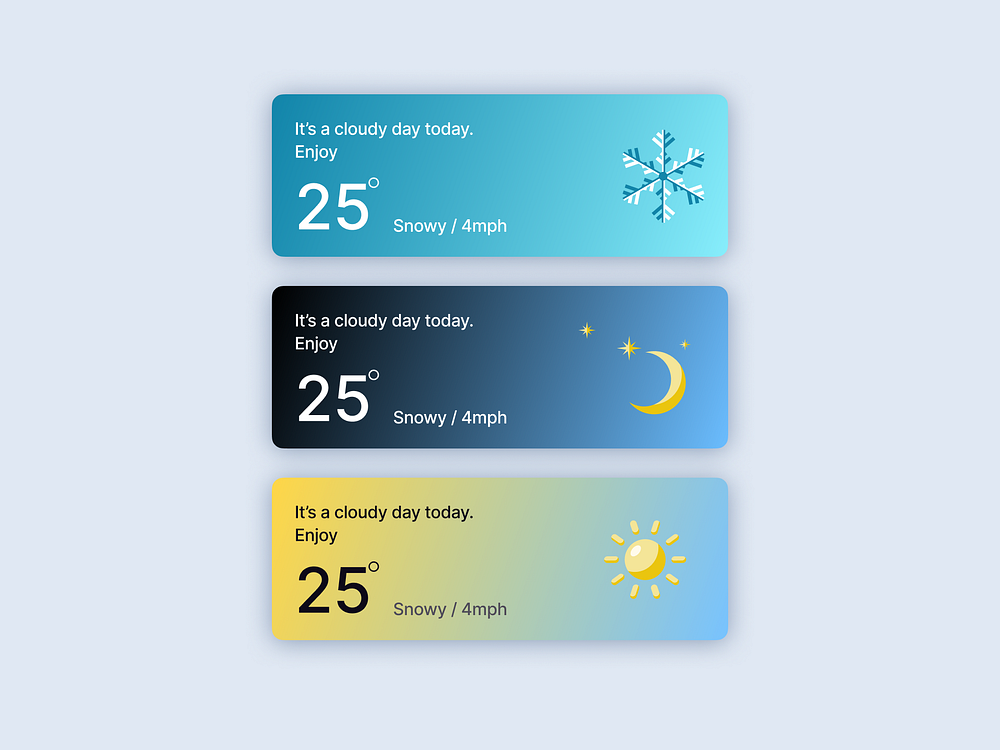 Browse thousands of Weather Card images for design inspiration | Dribbble