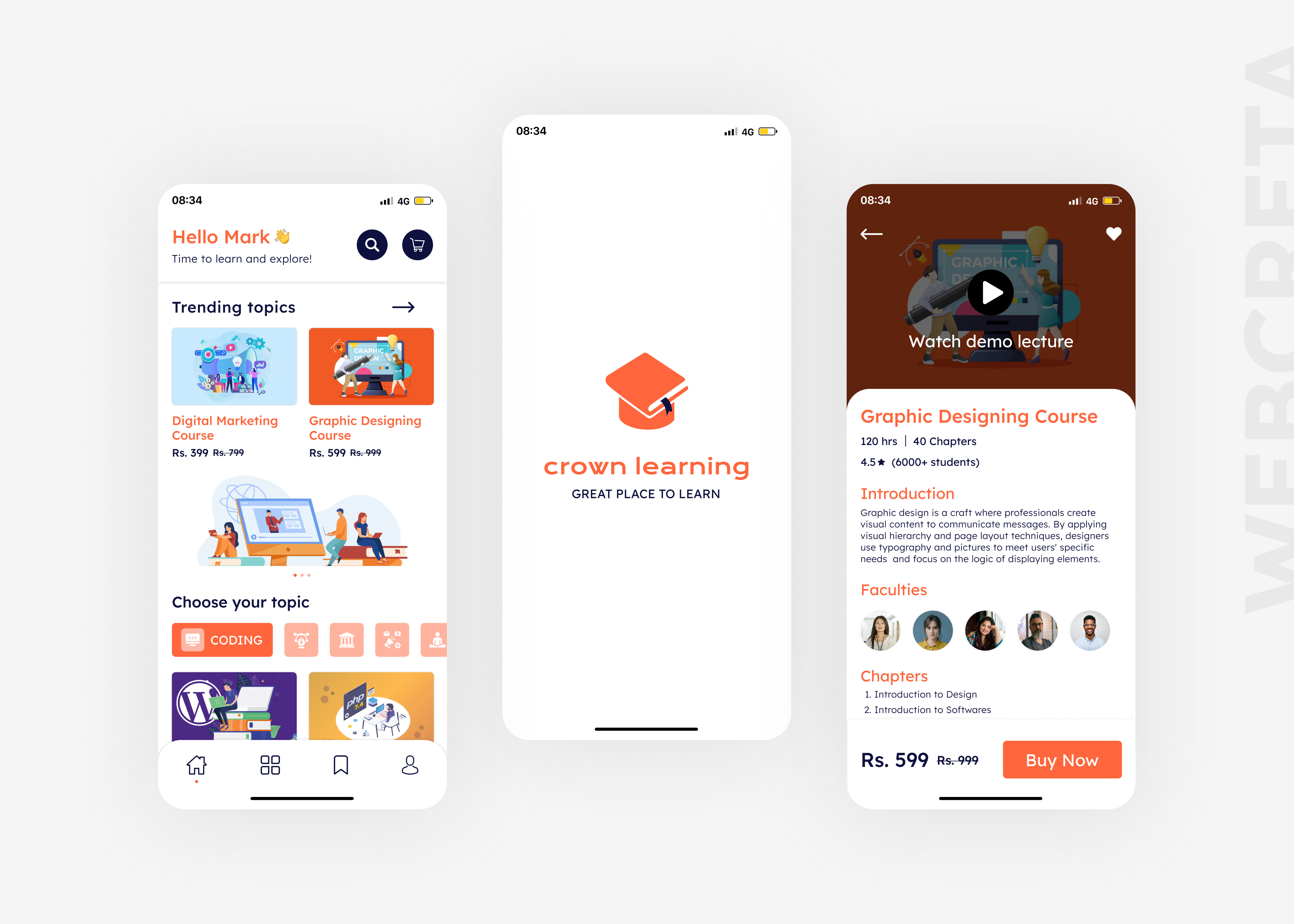 Crown Learning - App Mockup UI by Webcreta Technologies on Dribbble