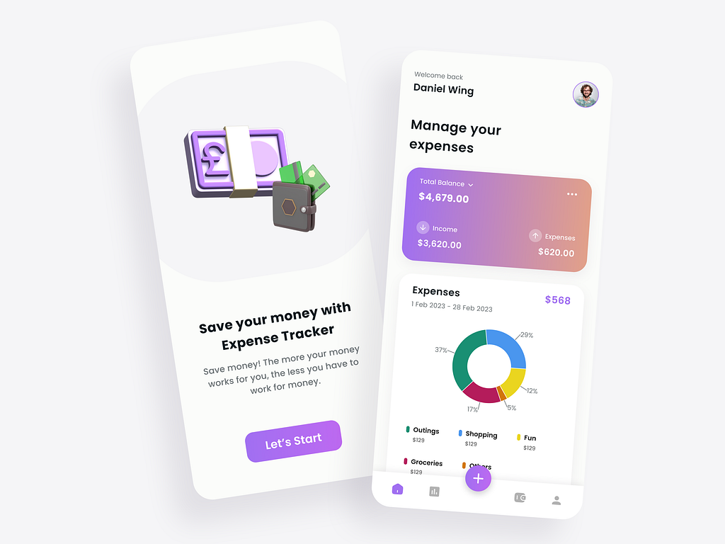 Expense Tracking App by Kshitij on Dribbble