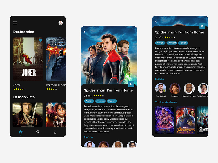Movie App UI by Ignacio Falco on Dribbble