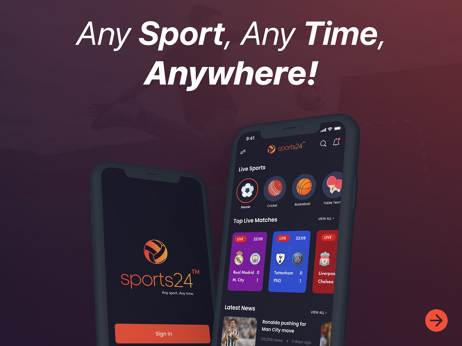 Sports 24 - Sports streaming platform by Ahmed Jespar on Dribbble