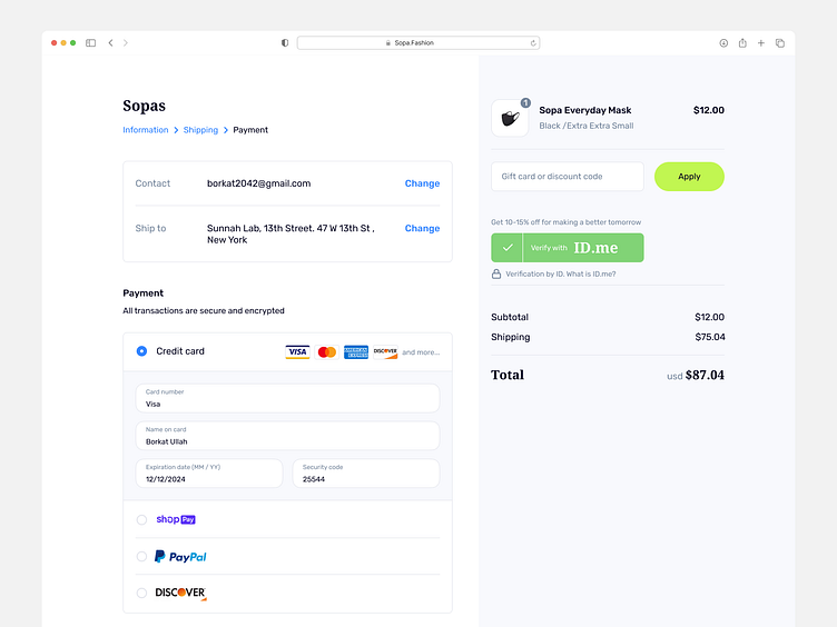 E-Commerce Payment Method UI by sadax on Dribbble