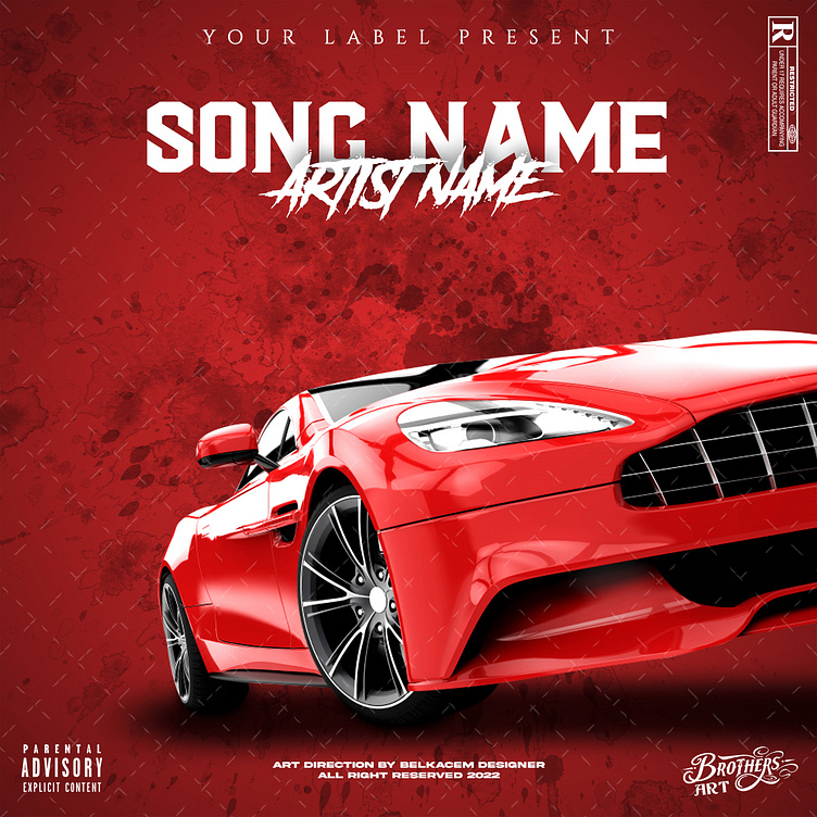 Red car – Premade cover art by Belkacem designer on Dribbble