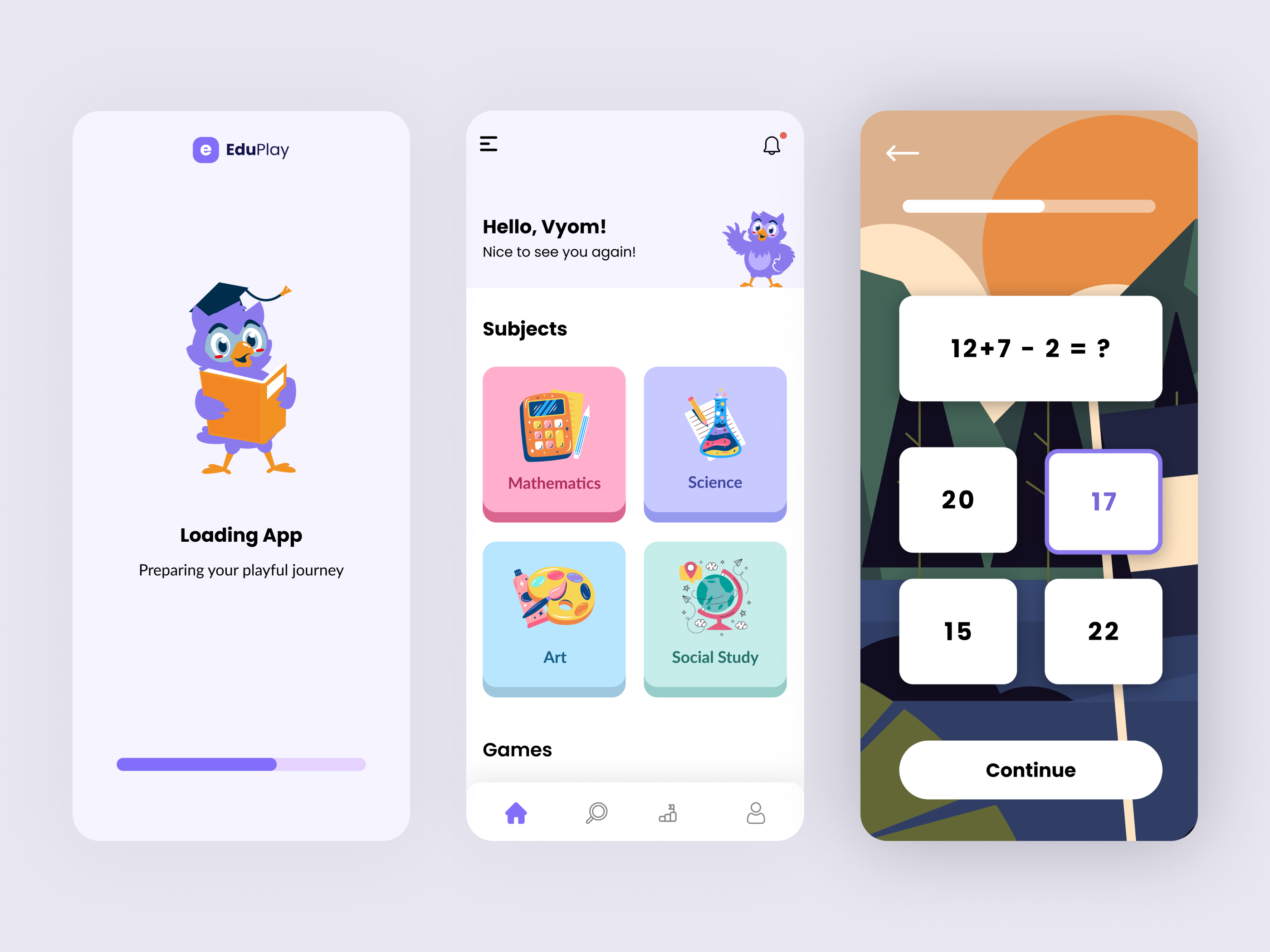 EduPlay - A Fun and Interactive Learning App UI Design by Depender ...