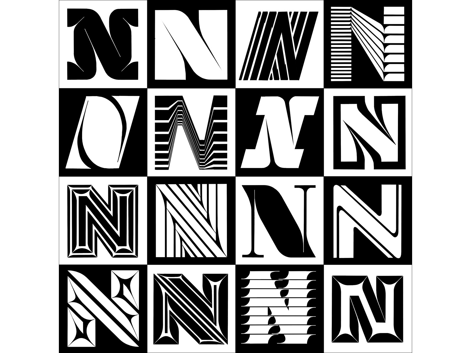 36 Days of Type / N / Inked sketches by Mario De Meyer on Dribbble