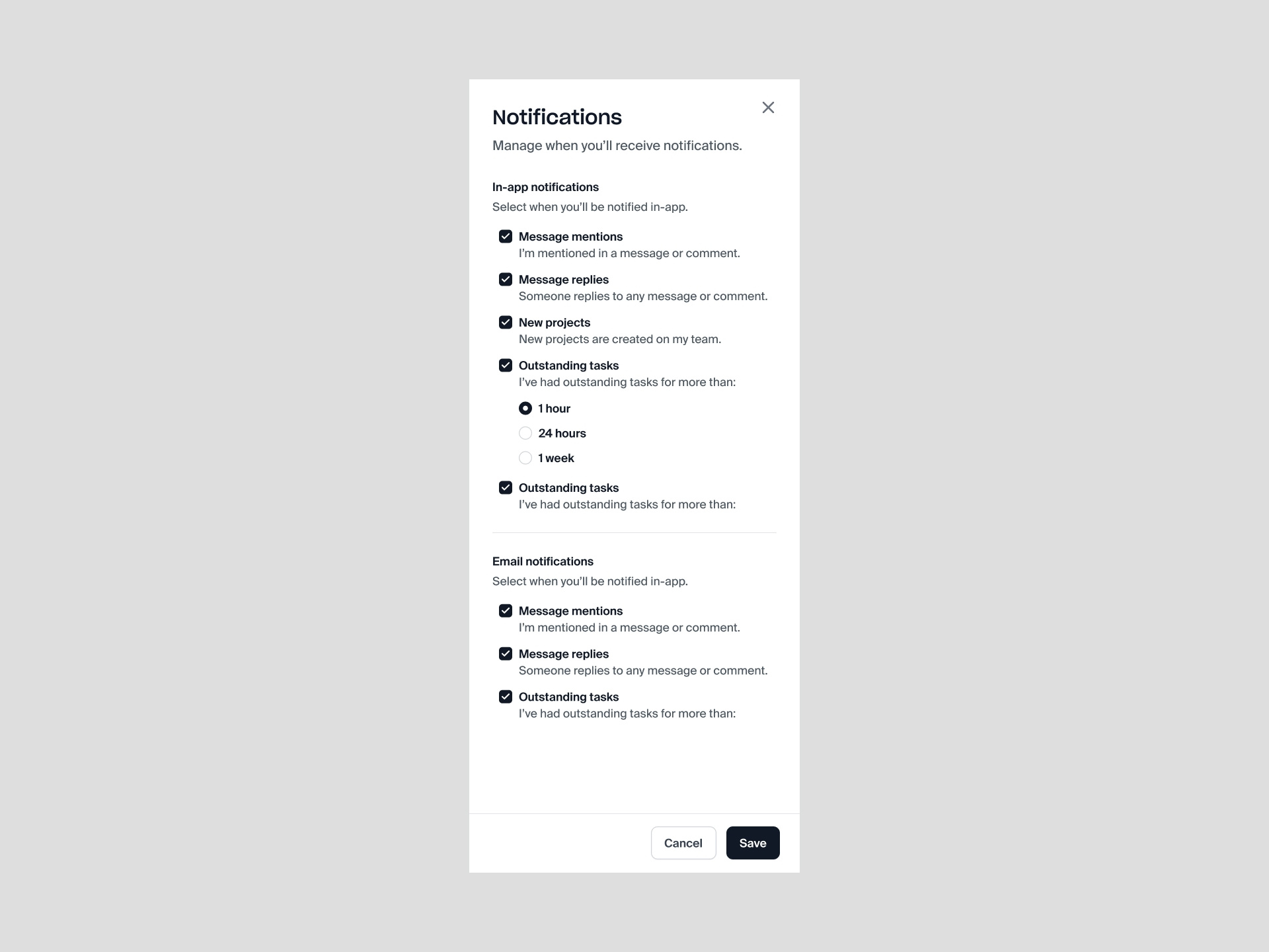 Notifications settings slideout — Untitled UI by Jordan Hughes® on Dribbble