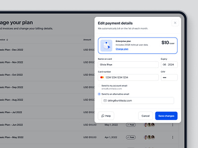 Payment details modal — Untitled UI by Jordan Hughes® on Dribbble
