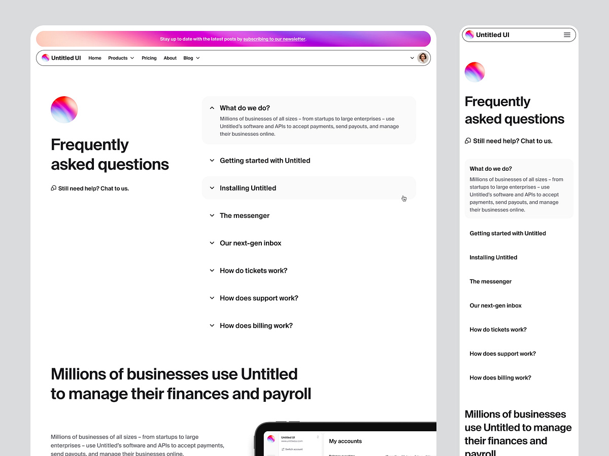 Frequently Asked Questions (FAQs) — Untitled UI by Jordan Hughes® on ...