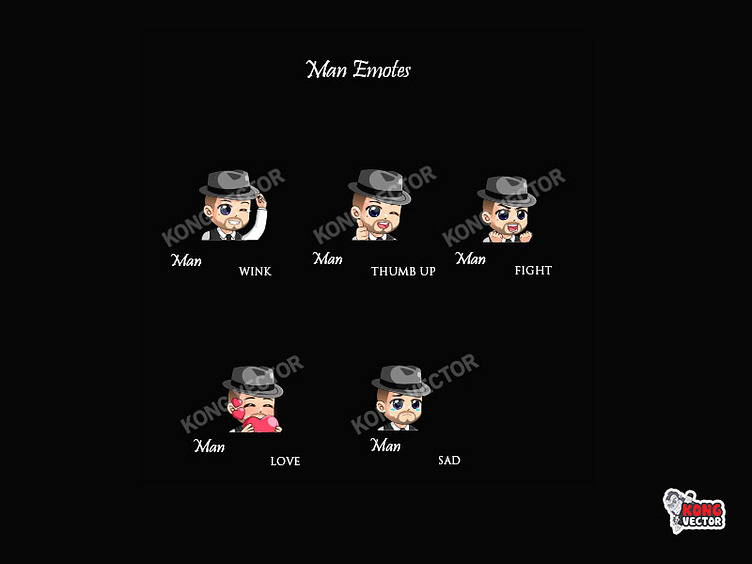 Man Twitch Emotes by Kong Vector on Dribbble