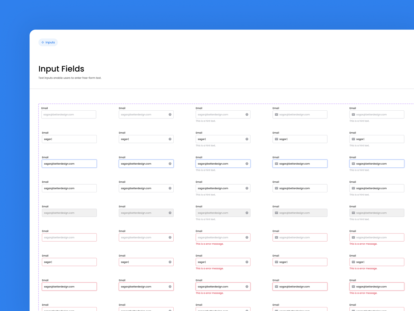 Better Design System (Input Fields) by Sagar Arora on Dribbble Better Design System (Input Fields) by Sagar Arora on Dribbble