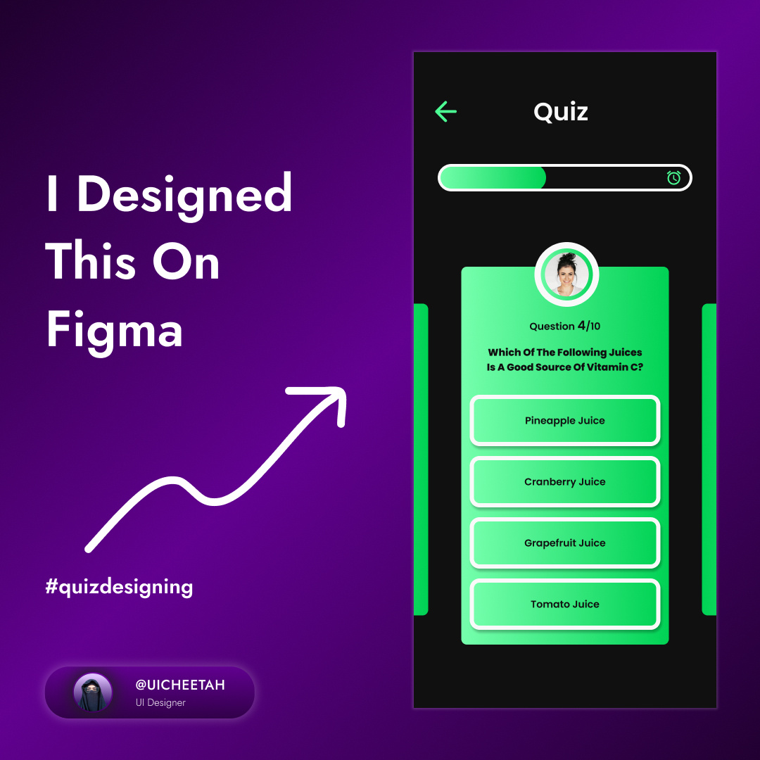 I designed this quiz screen on figma. by Hafsa salman l UI designer on Dribbble