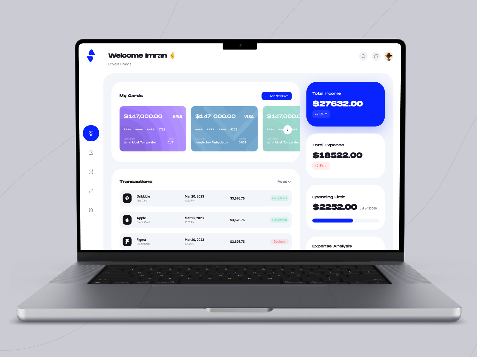 Finance Dashboard Design by Imran Molla for Orizon: UI/UX Design Agency ...