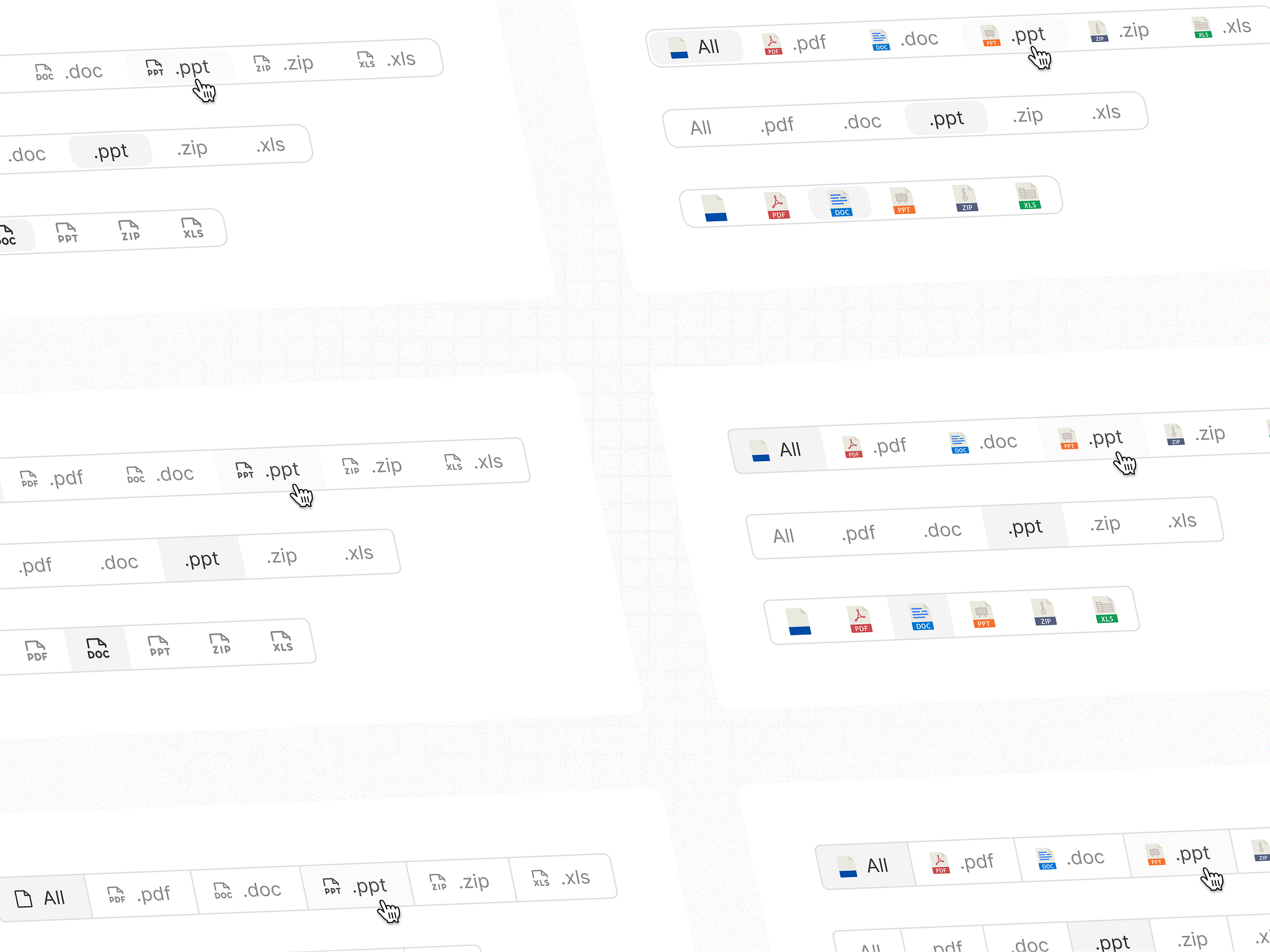 Button group component by Peter Grochowski on Dribbble