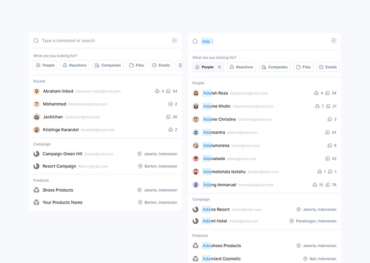 Search UI, Filters and result by Norch Studio on Dribbble