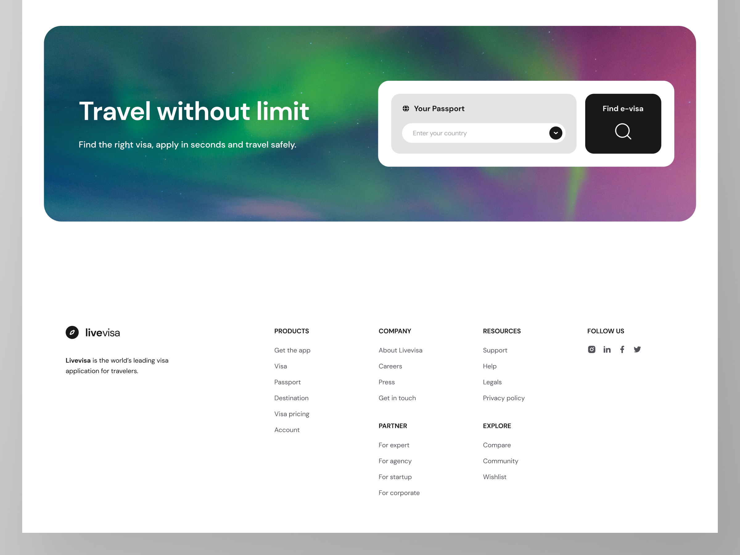Livevisa - E-visa Application Landing Page by Louis Nguyen on Dribbble