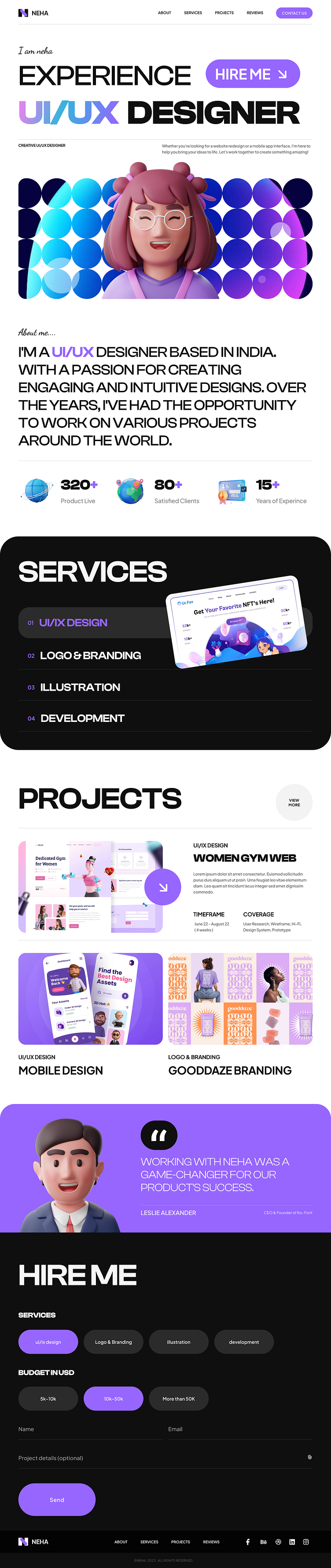 Portfolio Website Landing Page by Nishar Multani for Smart Ux Design on Dribbble
