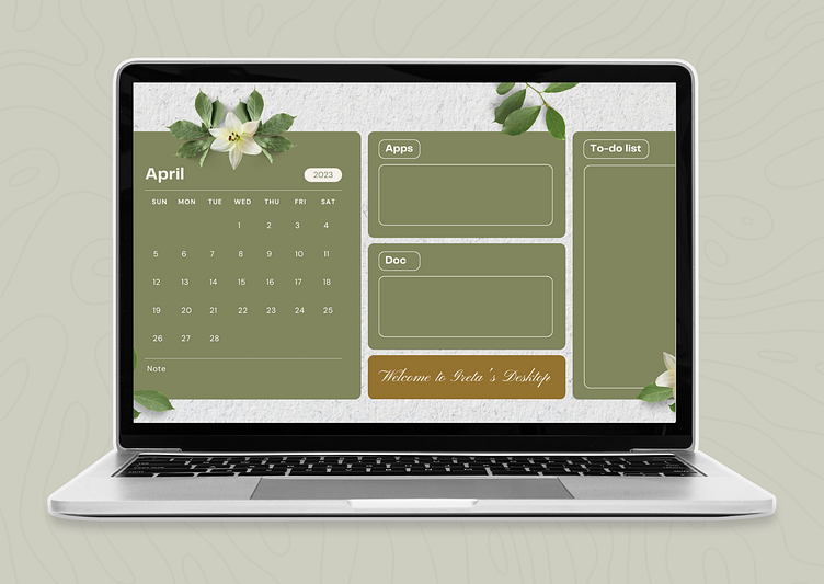 Green Simple Aesthetic Organizer Desktop Wallpaper by puput indah ...