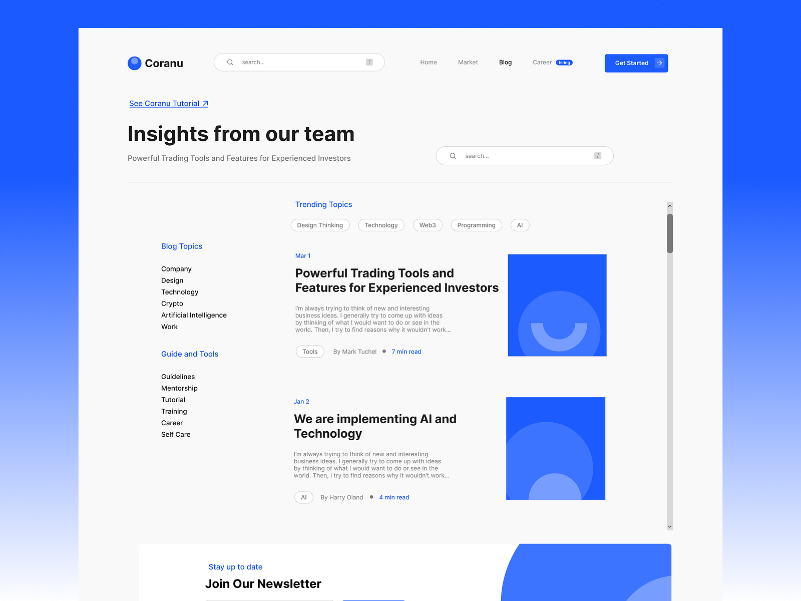 Crypto Blog UI by Subodh Karki on Dribbble
