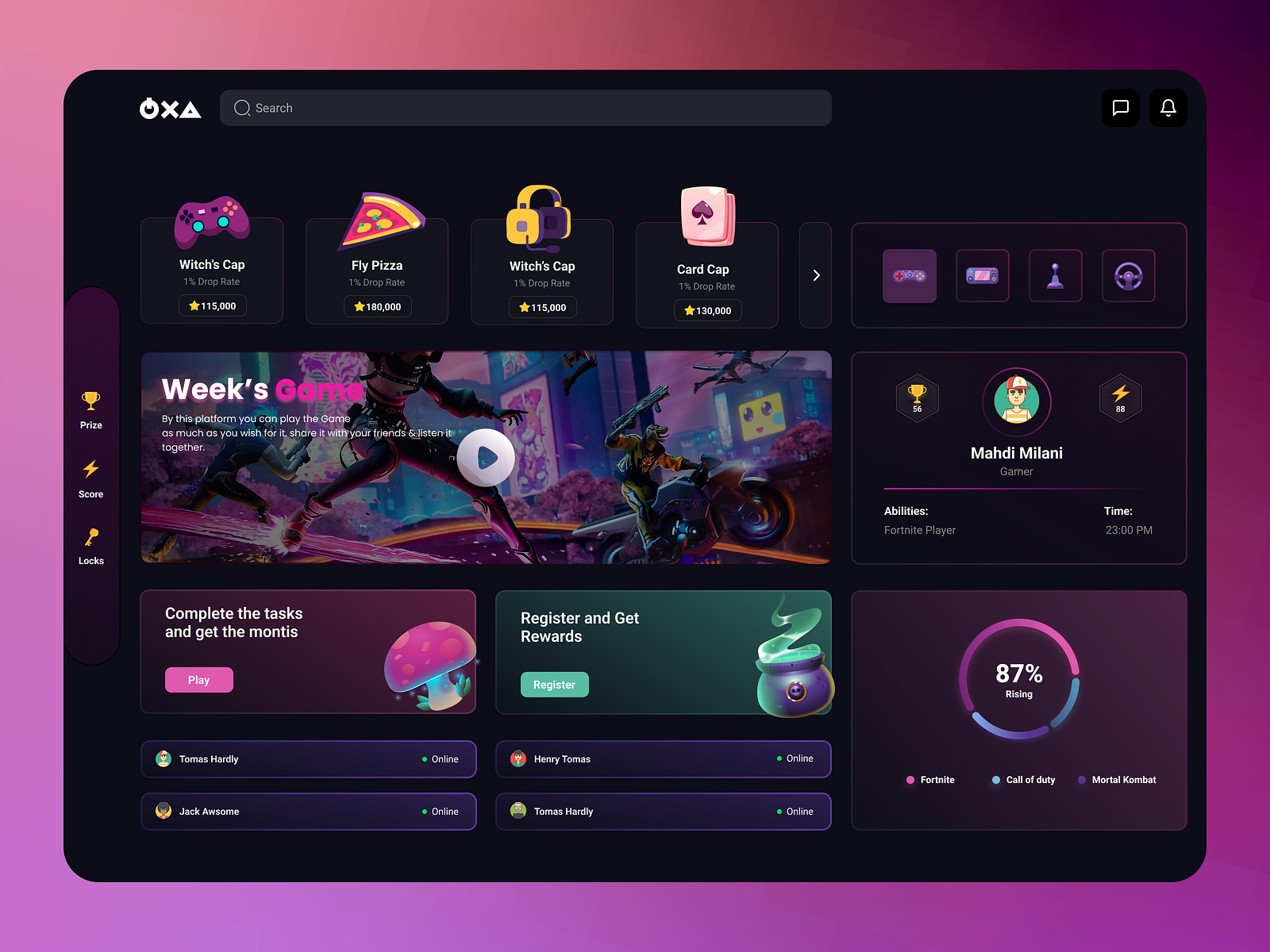 Game Dashboard by Aida Gholizadeh Milani for D Agency on Dribbble