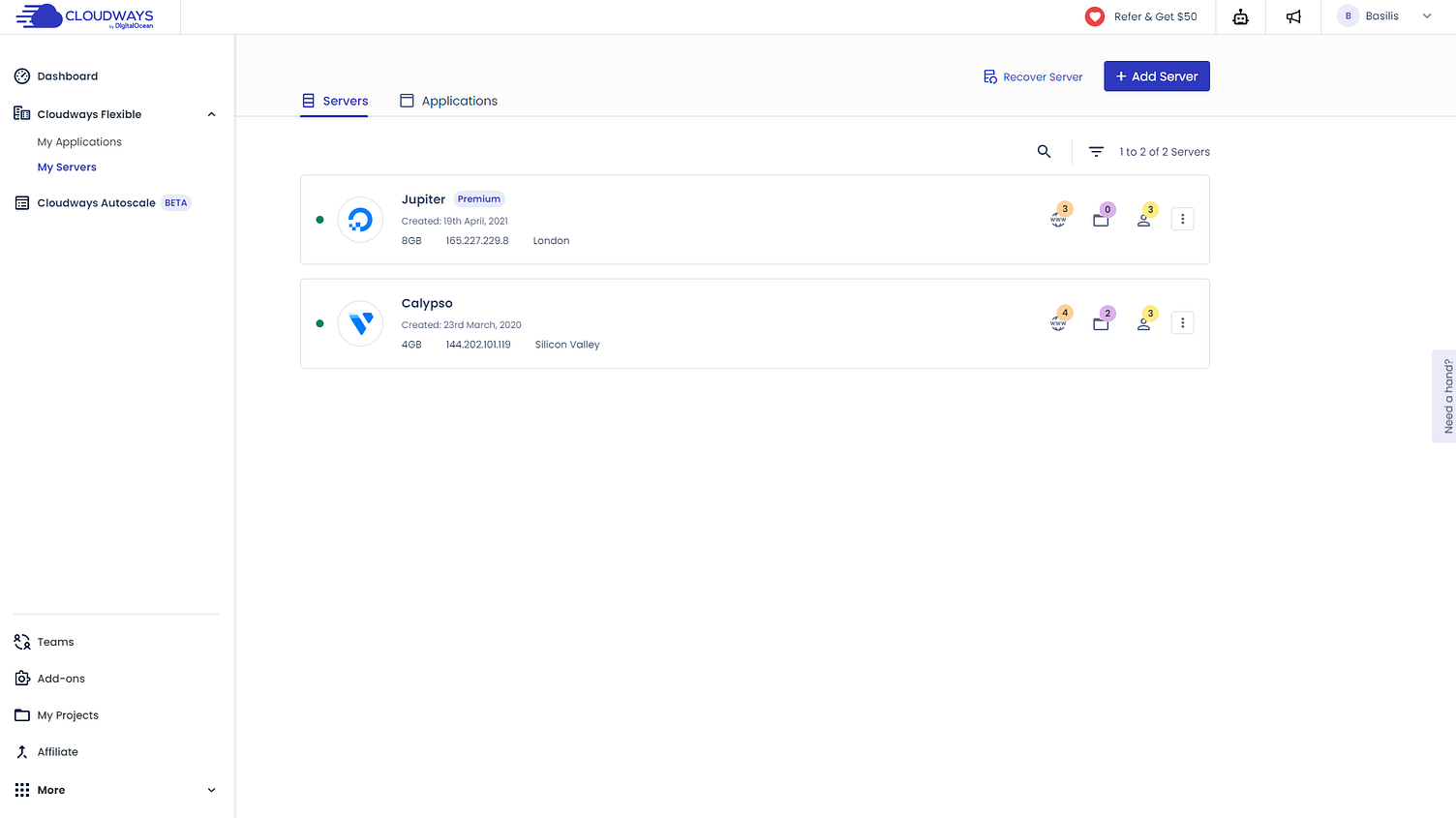 Cloudways Flexible & Autoscale Platform by Basilakis on Dribbble