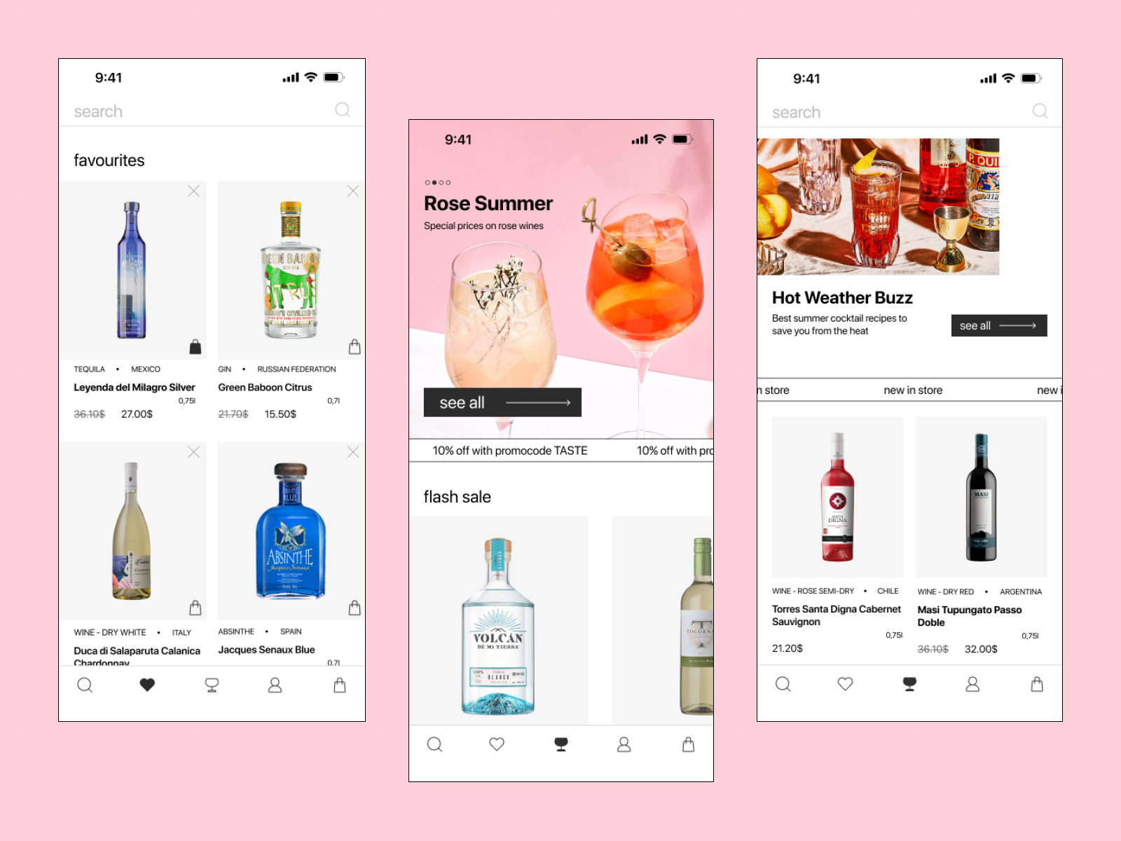 UI Wine Store App by Yuliia Medyantseva on Dribbble