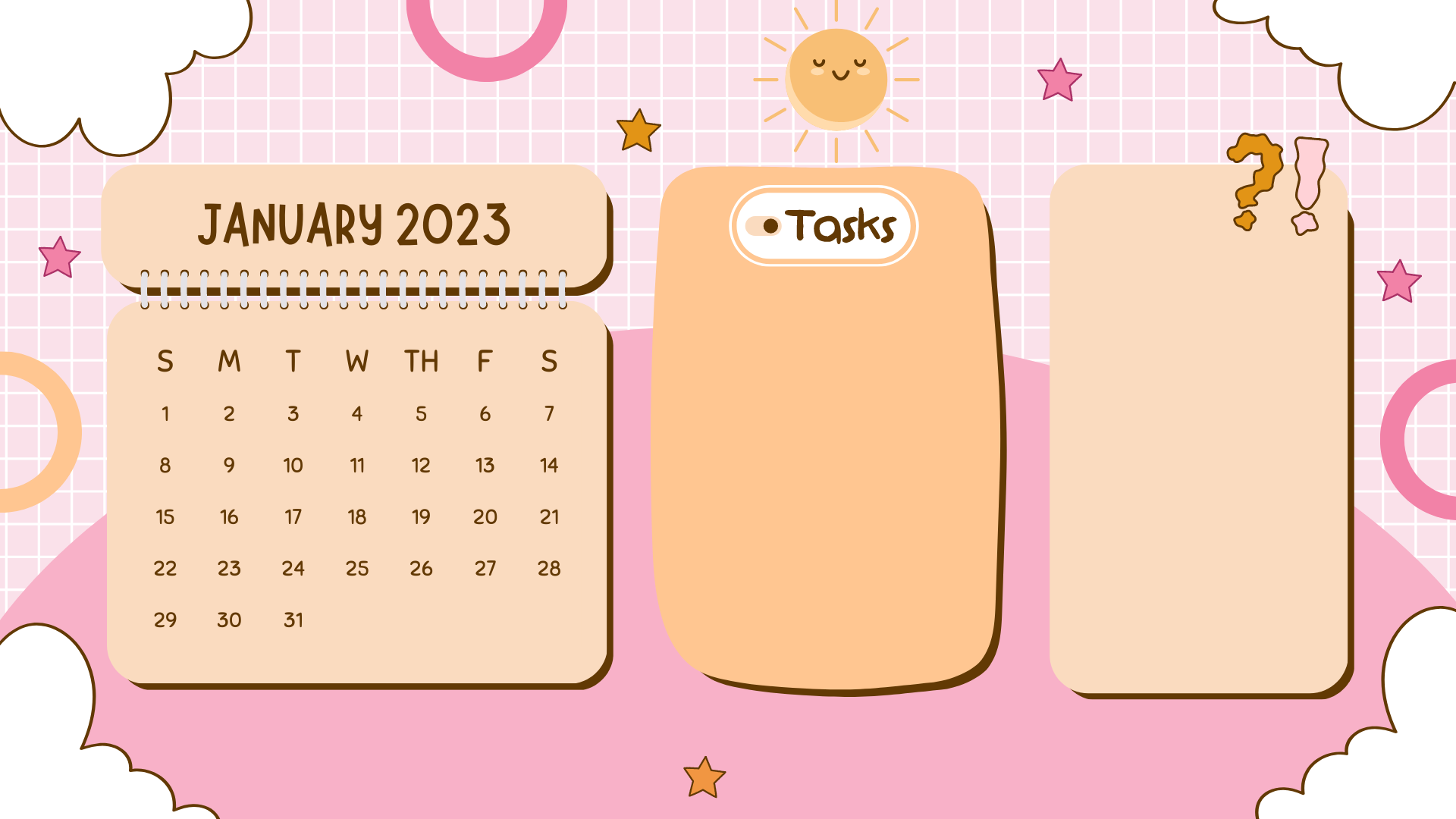 Pink and Beige Cute Modern Organizer Desktop Wallpaper by Puput Indah ...