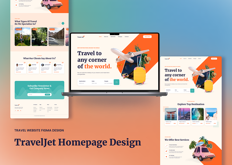Travel website home page design by Parastoo Bahrami on Dribbble