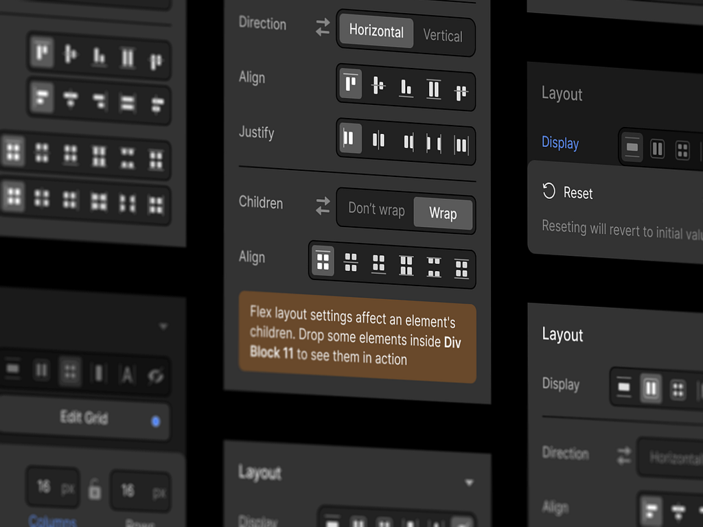 Webflow redesign layout control / Visual builder by Sergey Morozov on ...