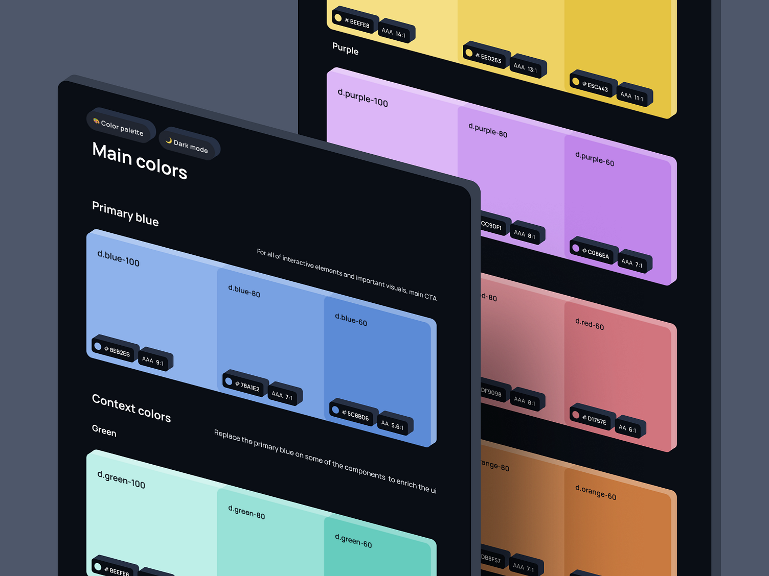 Design System Color Palette - Dark Mode by Daniel Wodziczka for ...