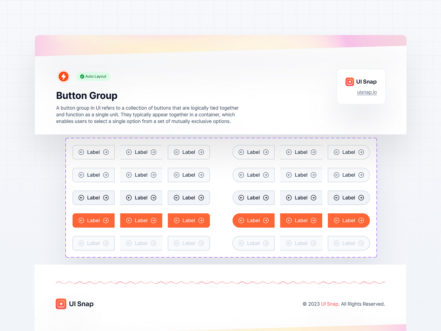 UI Snap - Button Group Designs by UI Snap on Dribbble
