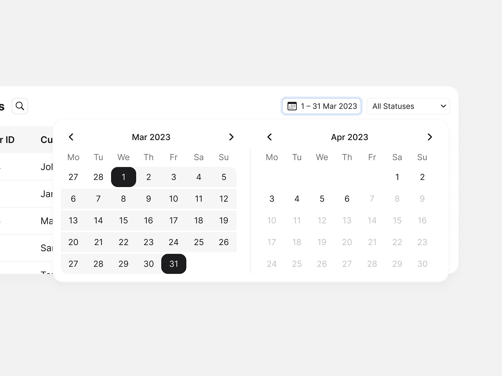 Date Range Picker By Ross Horbi On Dribbble