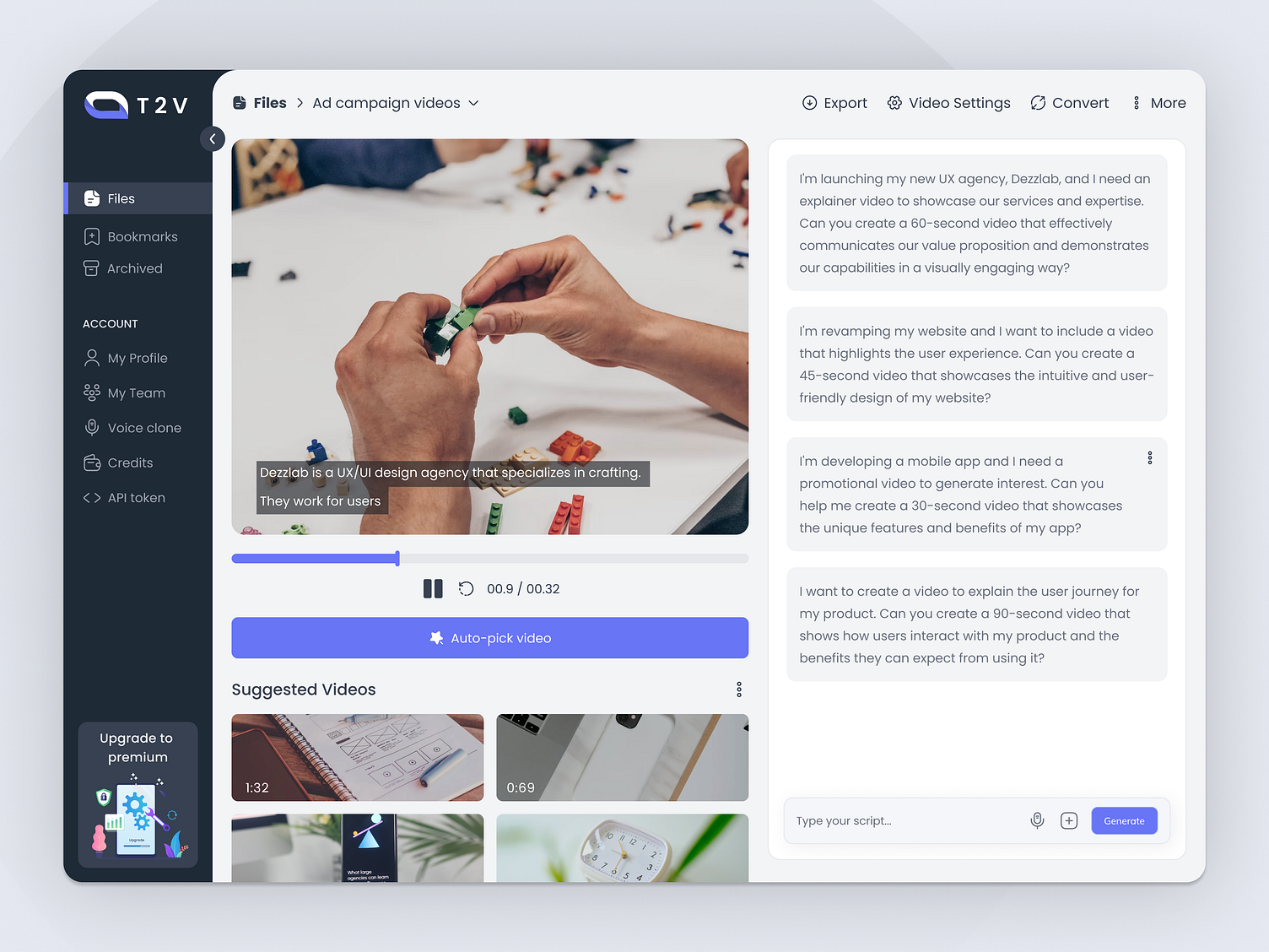 AI-powered Text to Video Generator by Nurul Amin on Dribbble