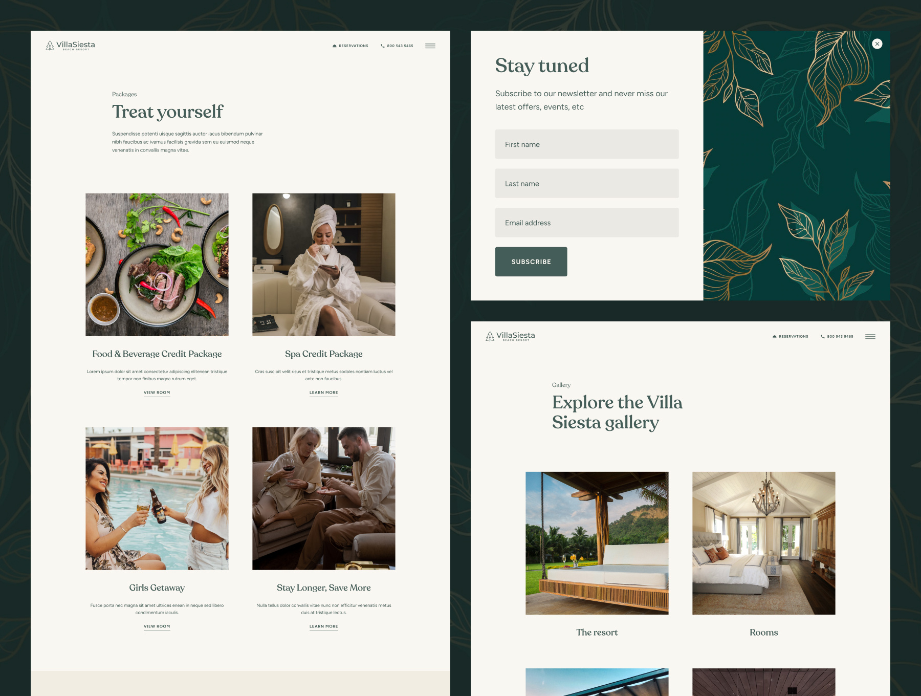 Hotel & Resort Website Template by Sandeep Kasundra on Dribbble