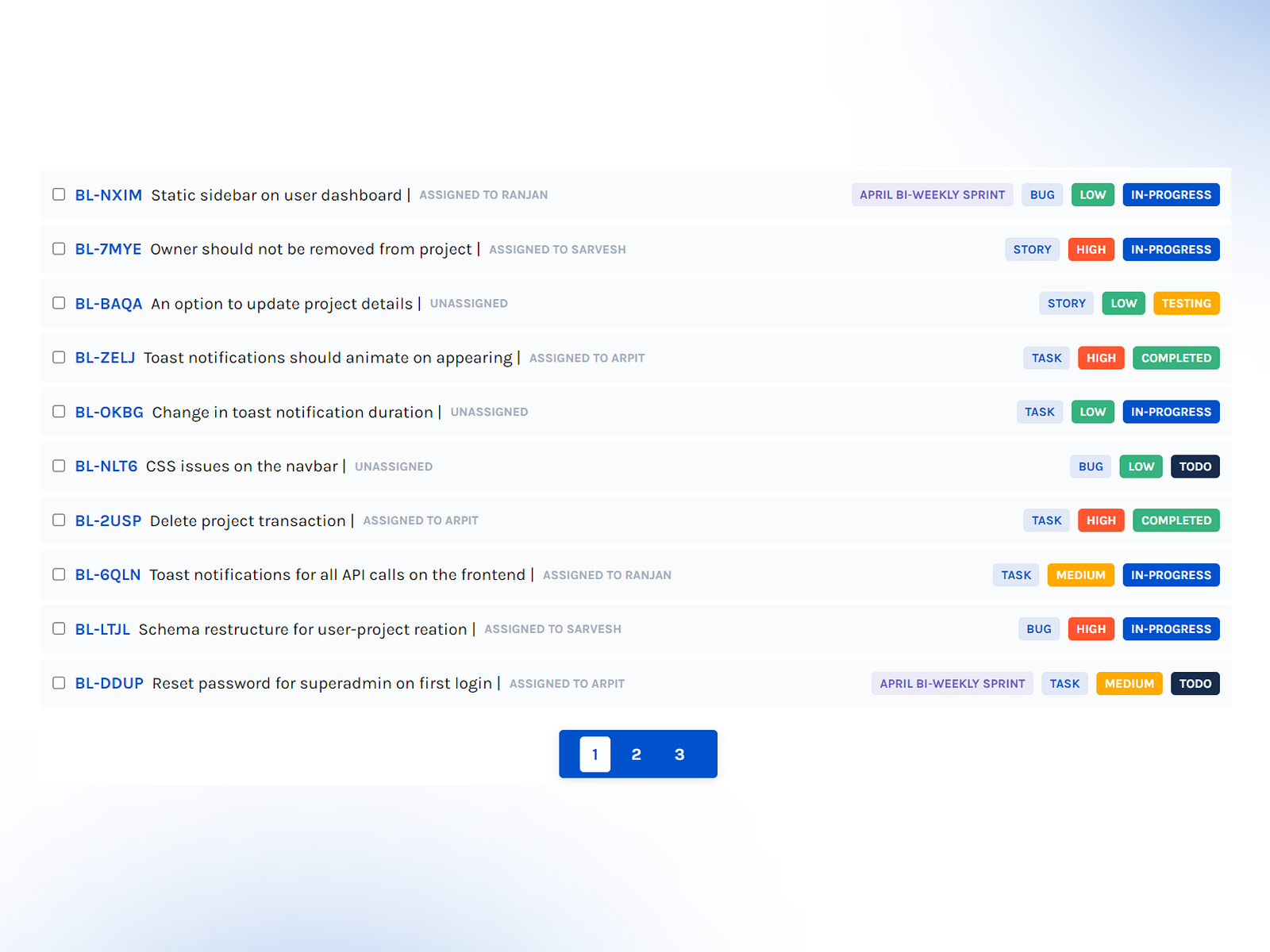 Backlog Items | Task Management System by Arpit Gupta on Dribbble